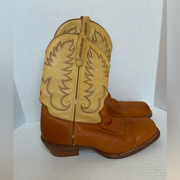 Stetson | Shoes | Vintage Stetson Two Tone Tan Wstitching Mens Cowboy ...